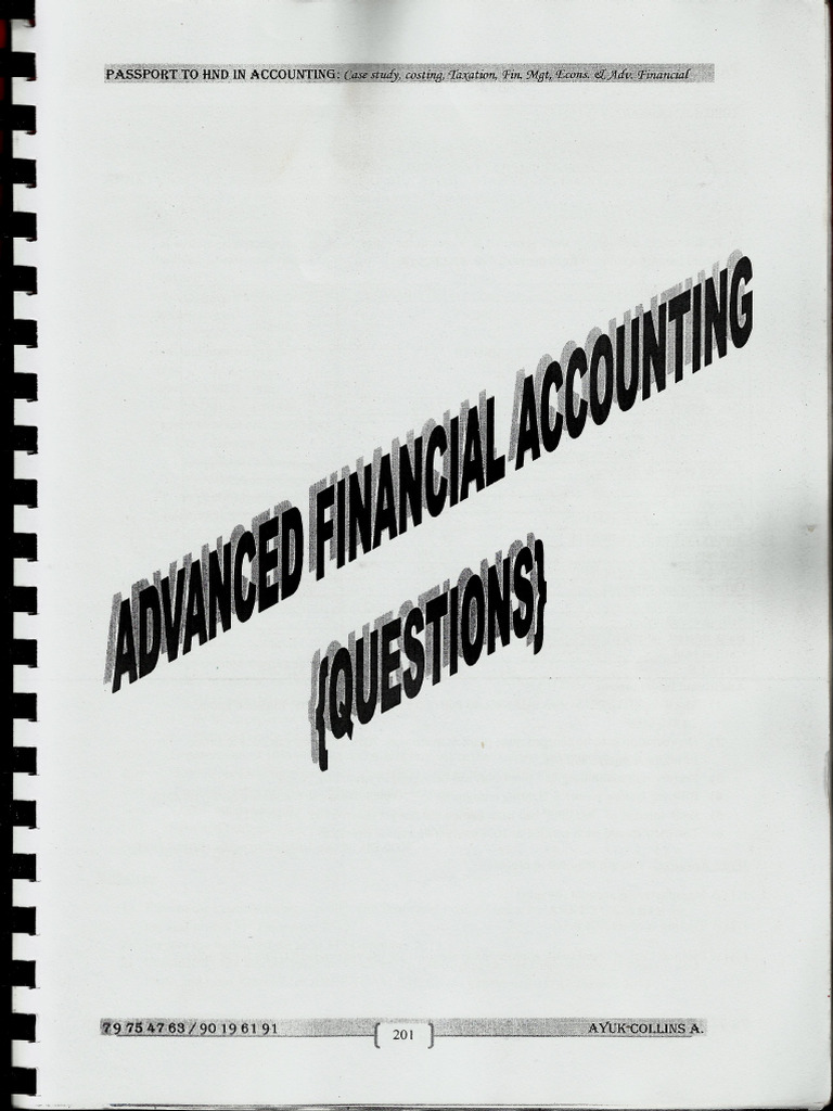 Advanced Financial Accounting Questions | PDF