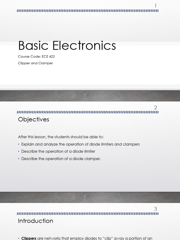 Clippers and Clampers | PDF | Electrical Engineering | Materials Science