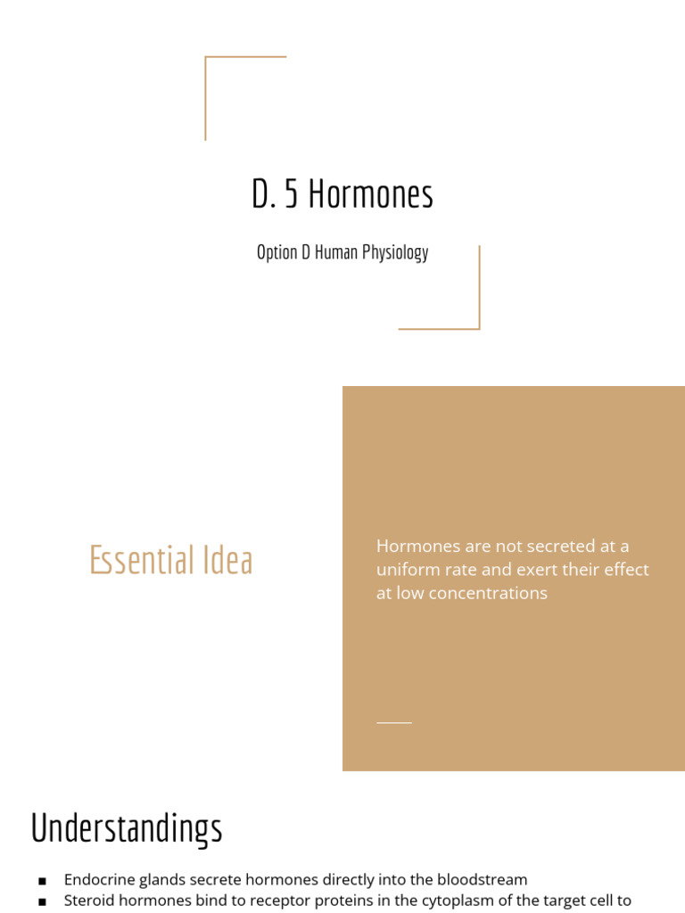Option D - Unit 5 - Hormones | PDF | Endocrine System | Hormone