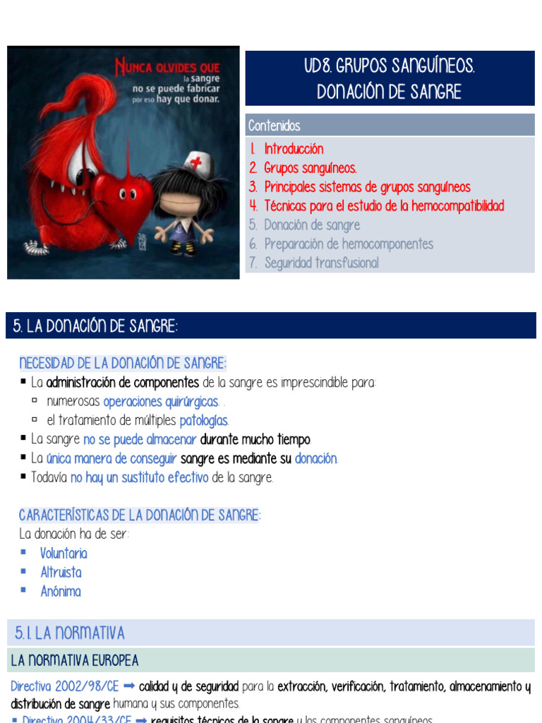 Ud8.2. Grupos Sanguíneos. Donación de Sangre | PDF | Sangre | Donación de sangre