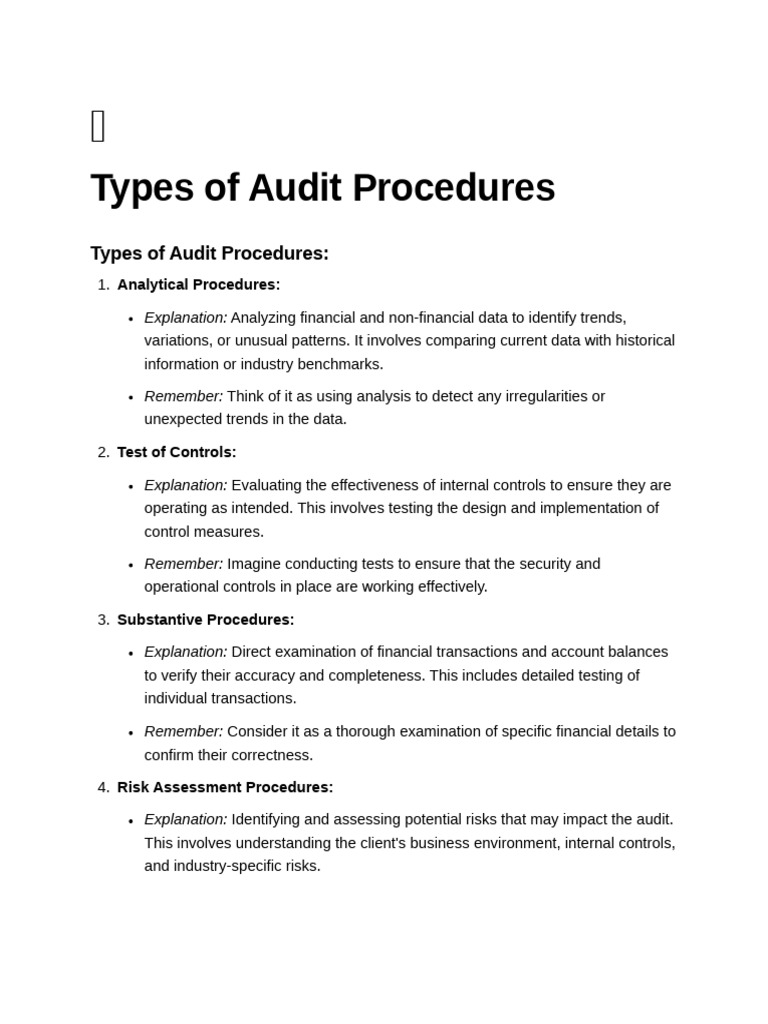 Types of Audit Procedures | PDF