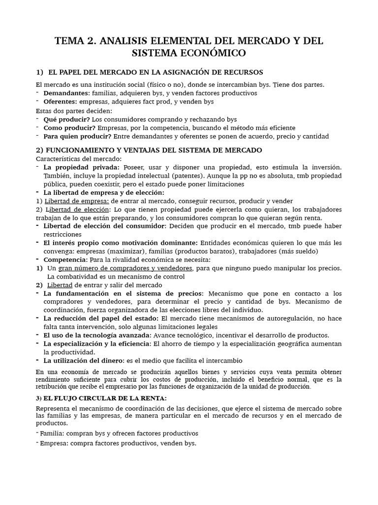 Tema 2. Analisis de Mercado | PDF | Oferta y demanda | Mercado (economía)