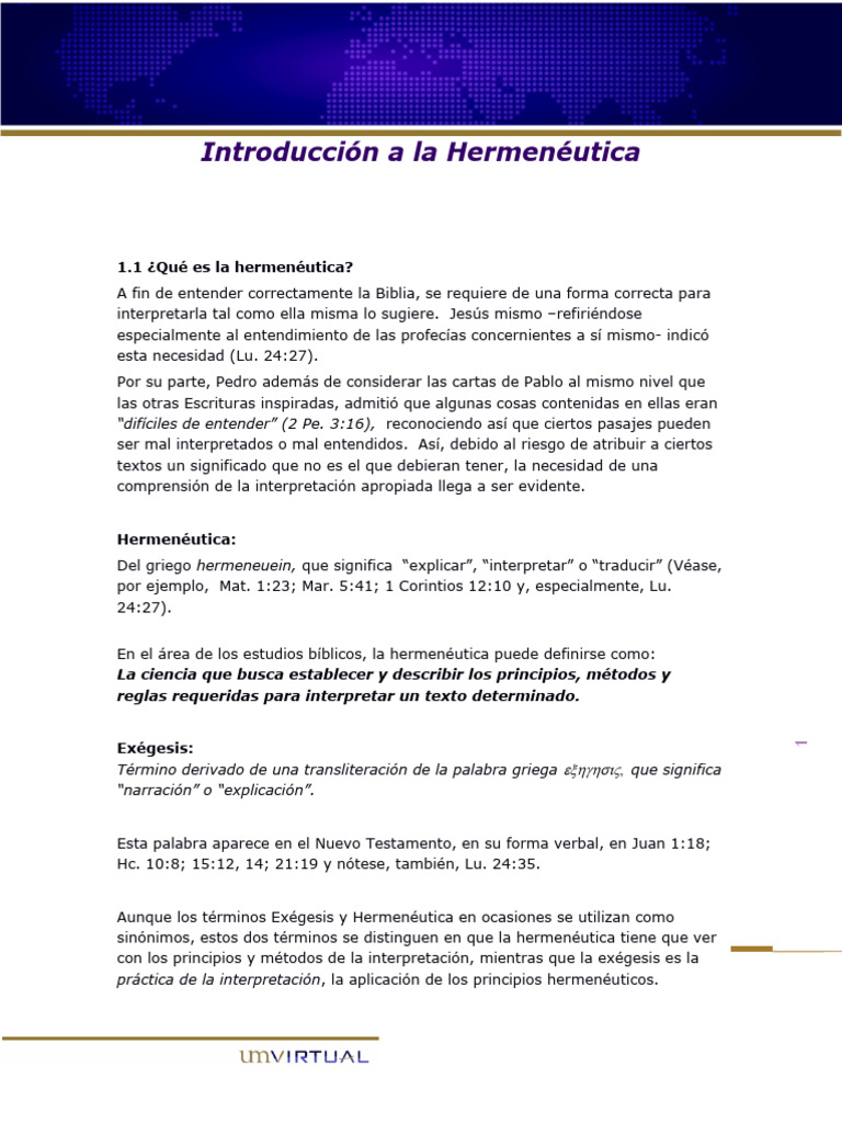 Introducción A La Hermenéutica | PDF | Hermenéutica | Biblia