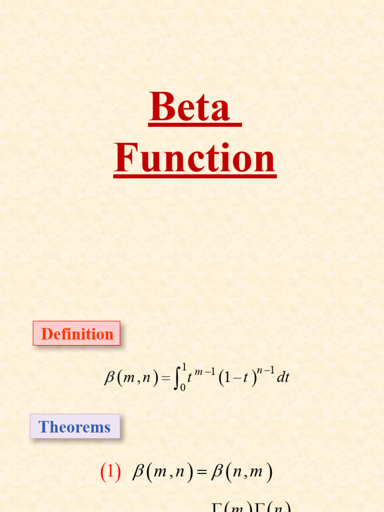 Beta Function | PDF
