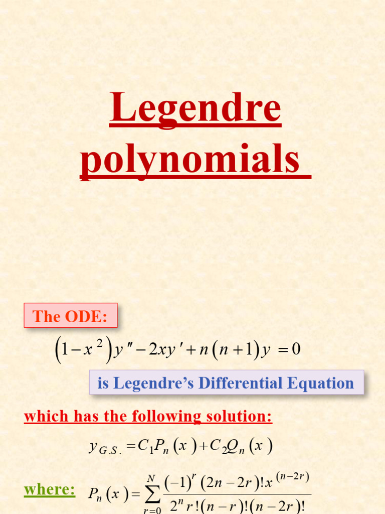 Legendre Polynomials | PDF