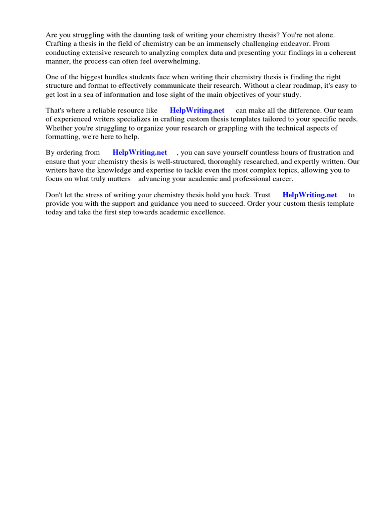 Chemistry Thesis Template | PDF