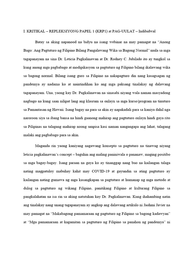 KRP 1 - Mam Celiz | PDF