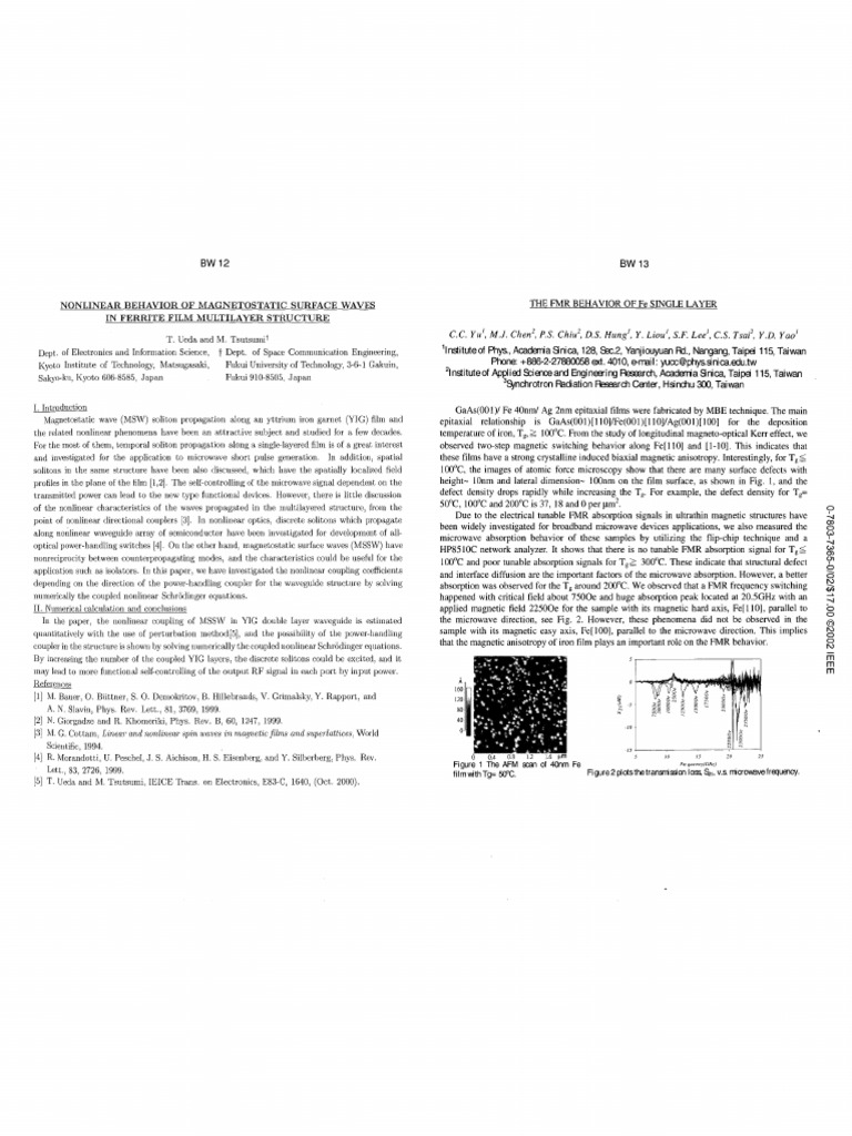 Mi. T Act.: C.C. Yu', M.J. Chen', Chiu', D.S. Hung', Y - Liou', S.F. Lee', C.S. Tsai', Y.D. Yao ...
