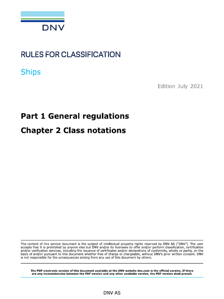 DNV Klas Notasyonlari Ve Aciklamalari Listesi | PDF