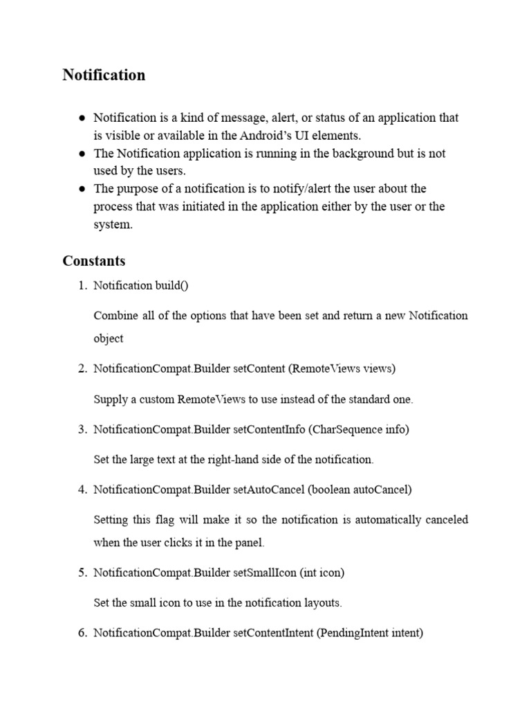 Notifications | PDF | Icon (Computing) | Android (Operating System)