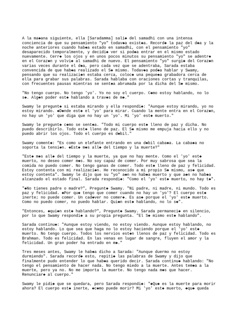 La experiencia de Saradamma en samadhi | PDF