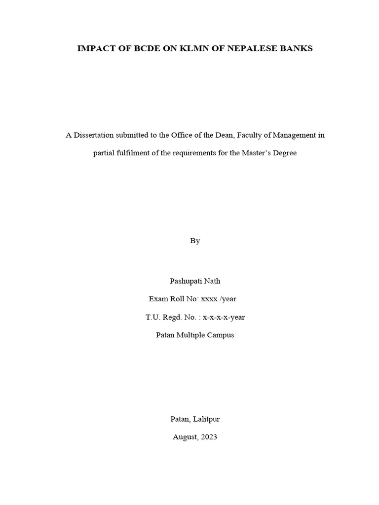 Proforma of Dissertation Prefatory Section | PDF | Academia | Plagiarism