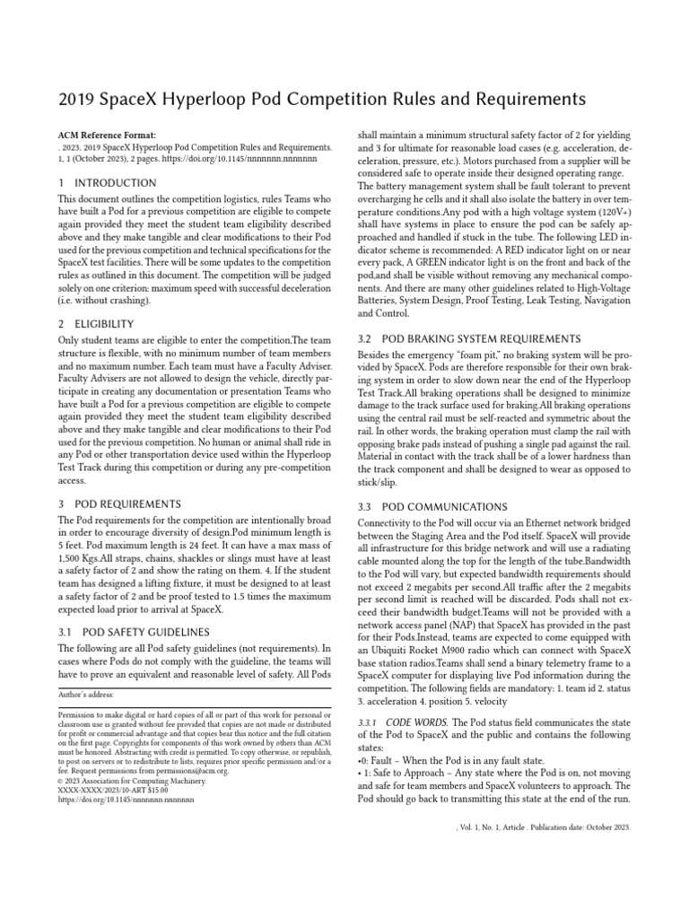 SpaceX Summary | PDF | Hyperloop | Brake