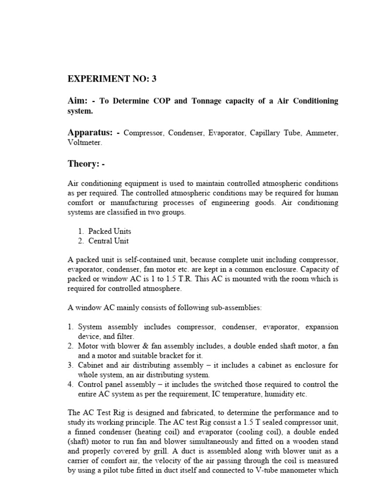RAC Lab VIISem-10-13 | PDF | Pressure Measurement | Air Conditioning