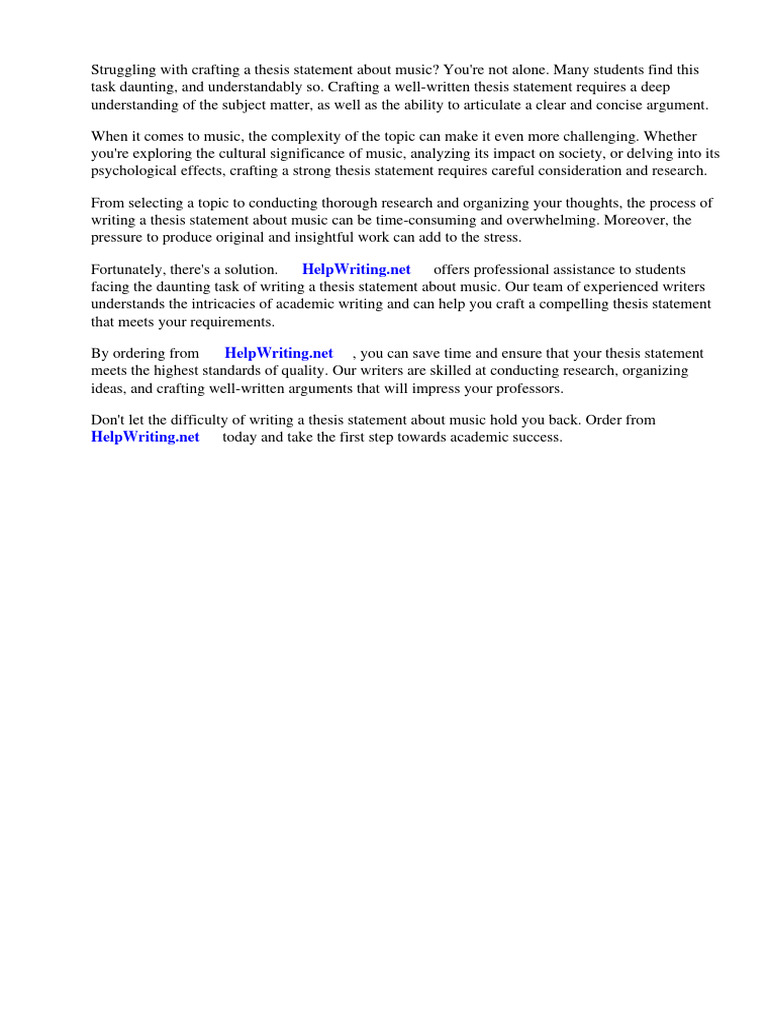 Crafting Music Thesis Statements | PDF