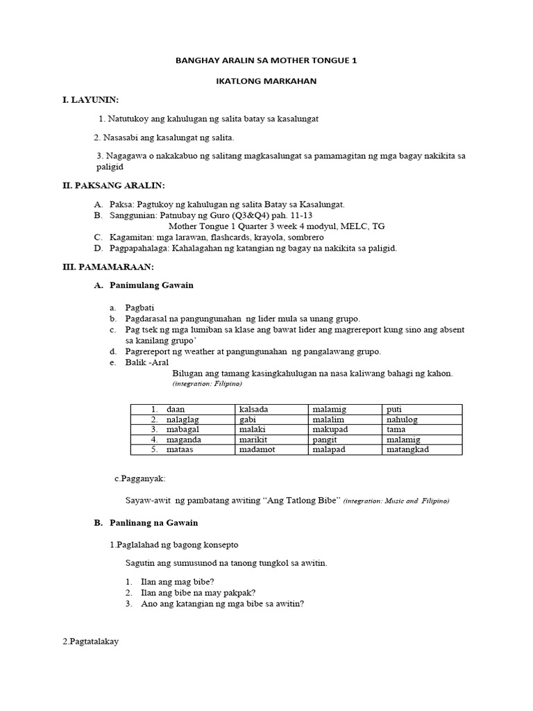 KASALUNGAT COT 3rd 2024 | PDF