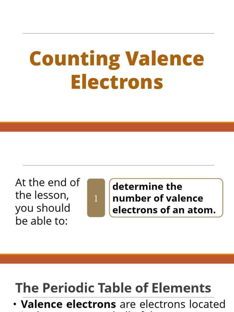 Physical Science SHS 4.1 Counting Valence Electrons | PDF | Periodic ...