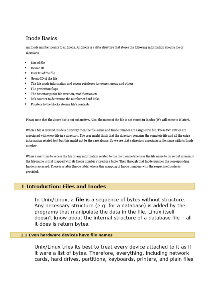 Inode Basics | PDF | Computer File | File System
