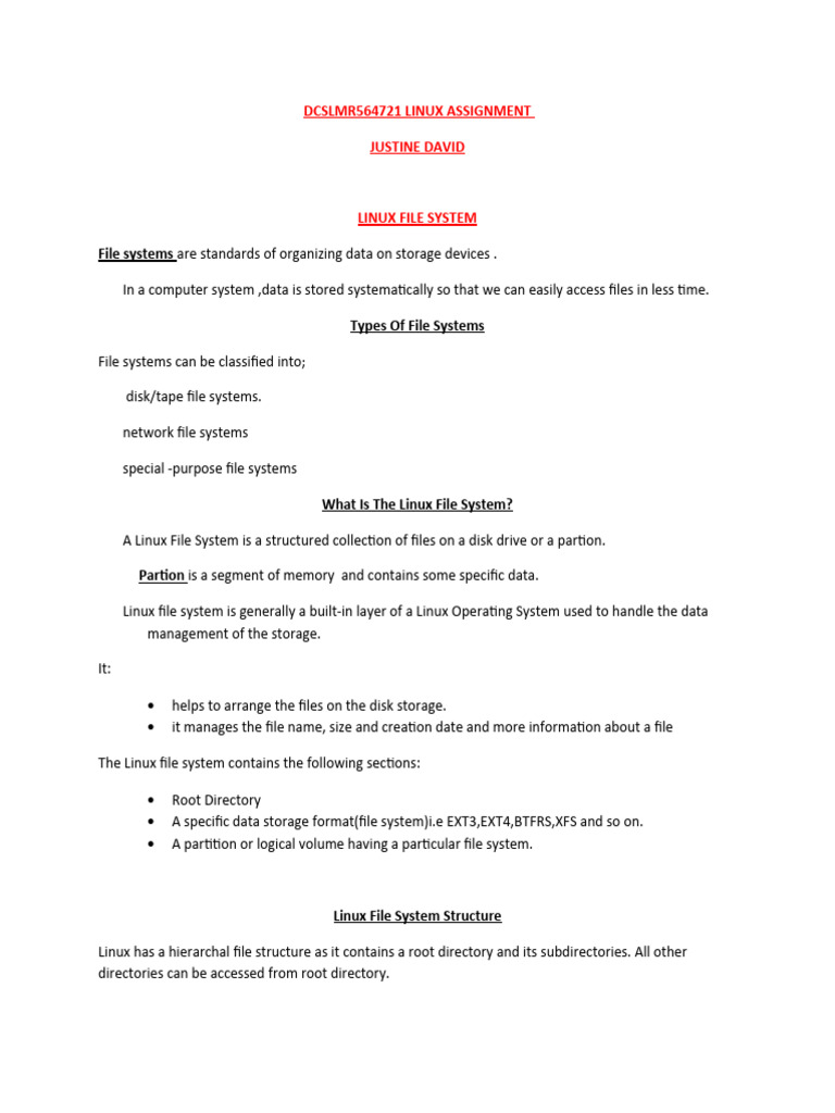 Linux File System Final | PDF | File System | Computer File Linux File System Final | PDF | File System | Computer File