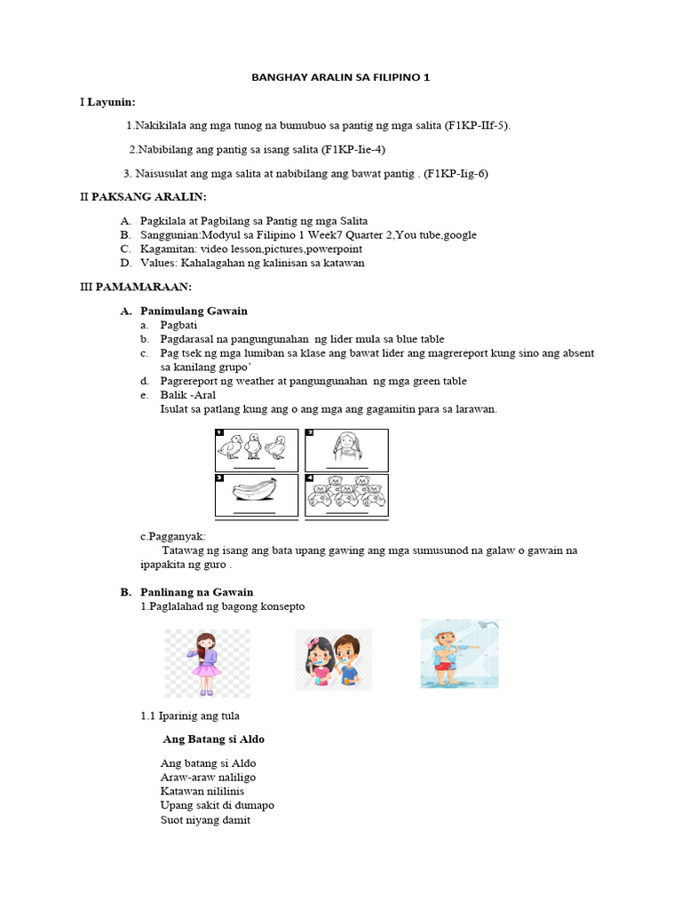 Filipino Lesson Plan COT | PDF