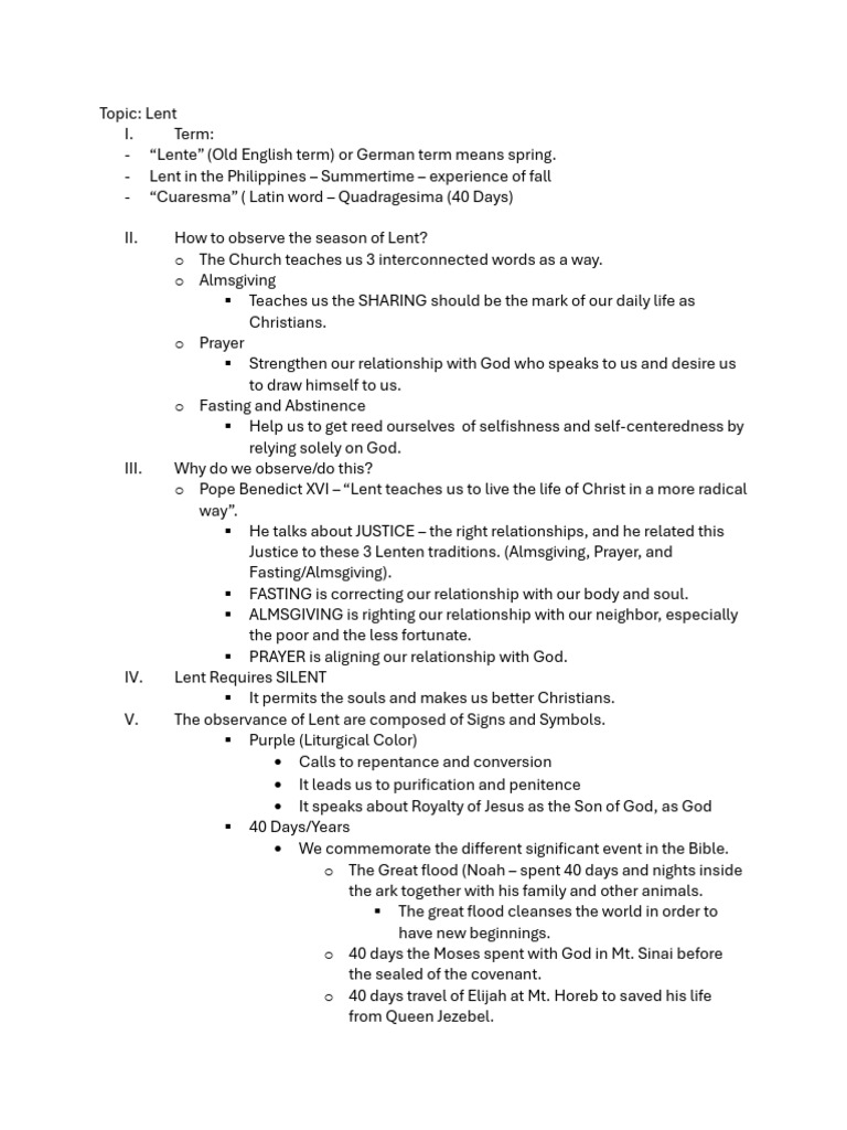 Understanding Lent: A 40-Day Journey | PDF | Philosophy | Religion ...
