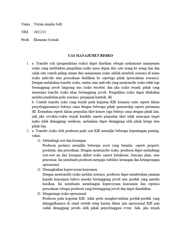 Yuyun Amalia S-Es - Uas Menres | PDF