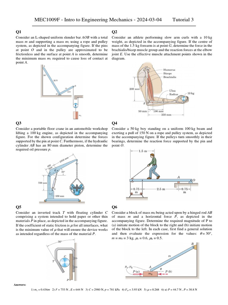 MEC1009F 2024 - Tut 3 | PDF