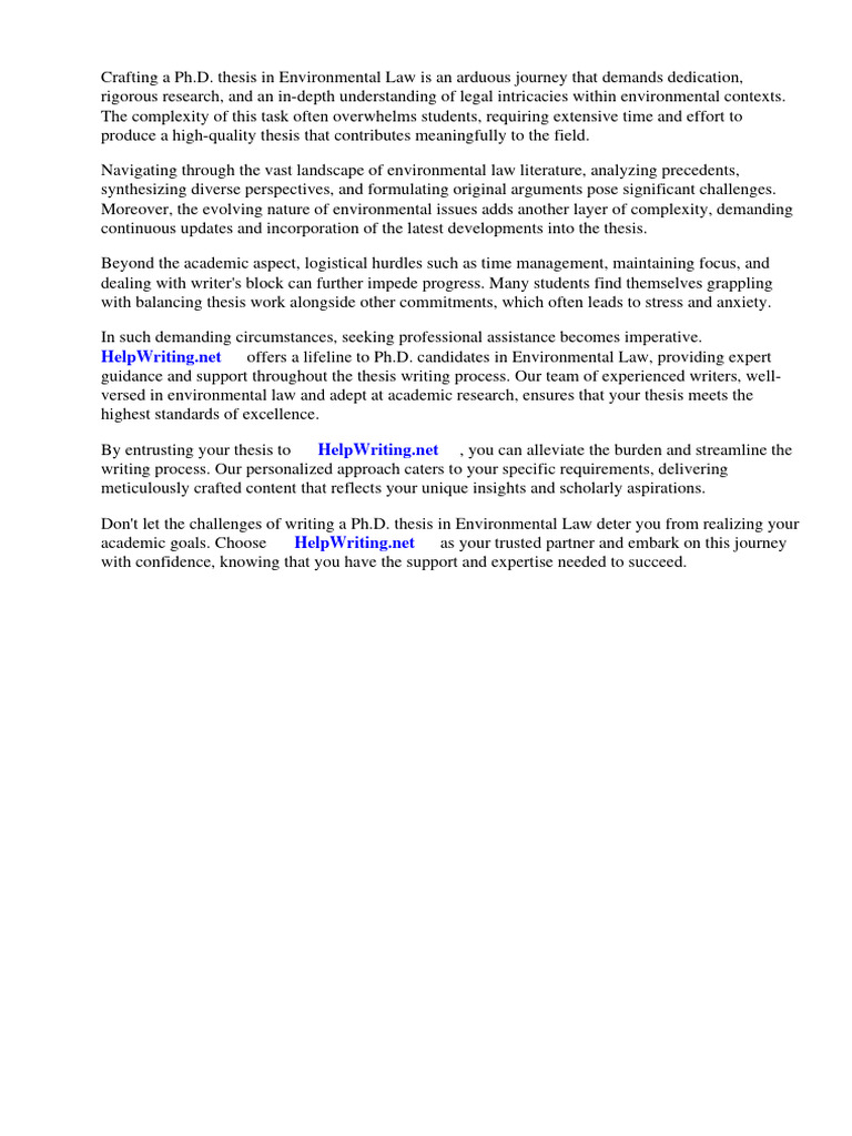 PHD Thesis Environmental Law | PDF | Thesis | Doctor Of Philosophy