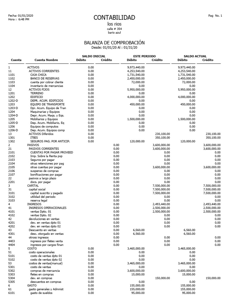 Balanza de Comprobacion | Descargar gratis PDF | Tarjeta de crédito | Jerga corporativa