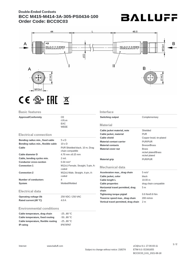 BCC0C03 | PDF | Electrical Connector | Electrical Equipment