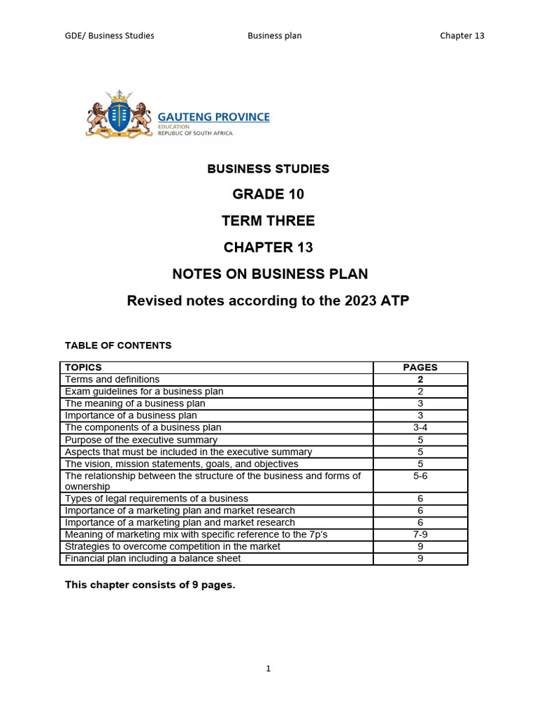 Chapter 13 Business Plan | PDF | Sales | Marketing