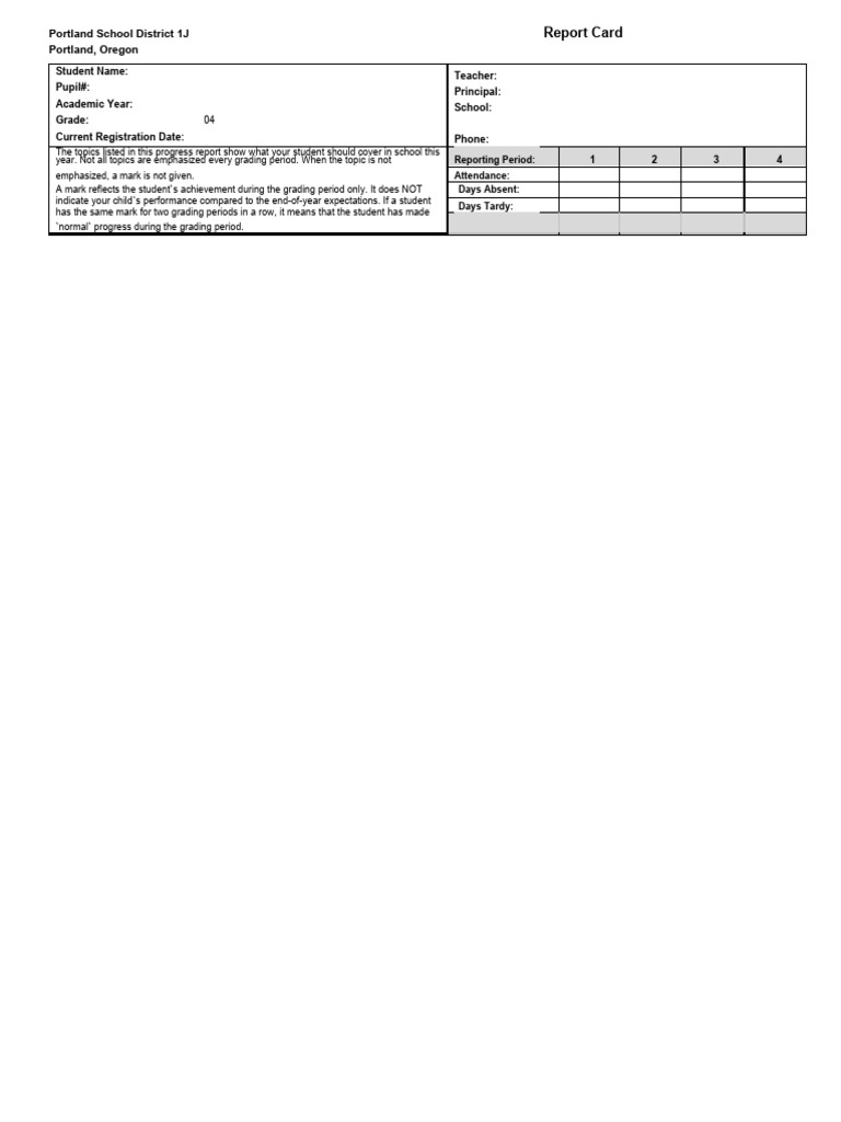 Report Card Template 26 | PDF