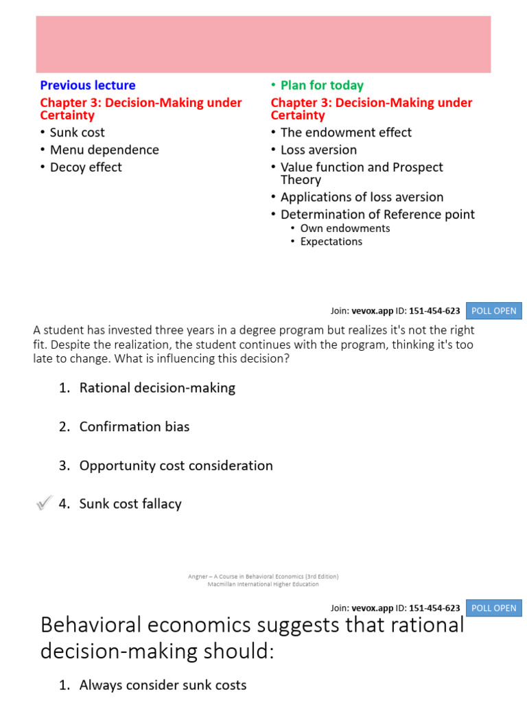 3.2 Chapter 3 - Decision-Making Under Certainty - Lecture 5 - Loss ...