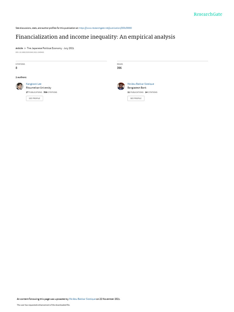 Financiarización y Desigualdad | PDF | Poverty & Homelessness | Discrimination & Race Relations