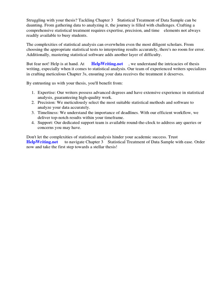 Chapter 3 Thesis Statistical Treatment of Data Sample | PDF ...
