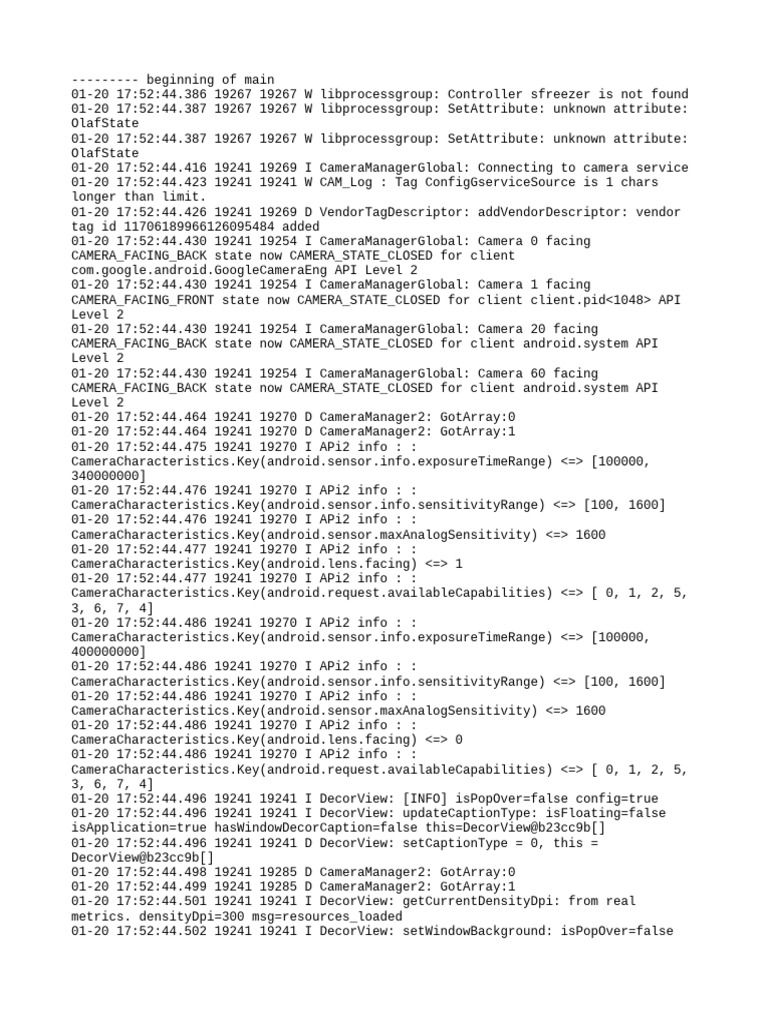 Android Camera Log Analysis | PDF | Operating System Families | Computer Engineering