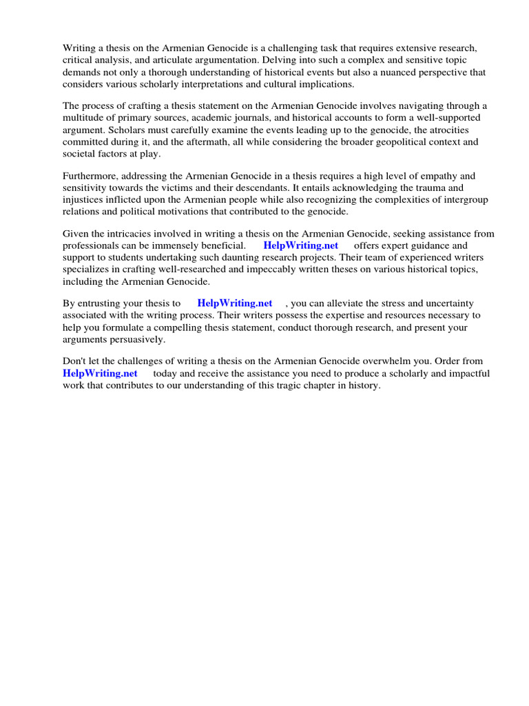 Thesis Statement Armenian Genocide | PDF | Armenian Genocide | Turkey