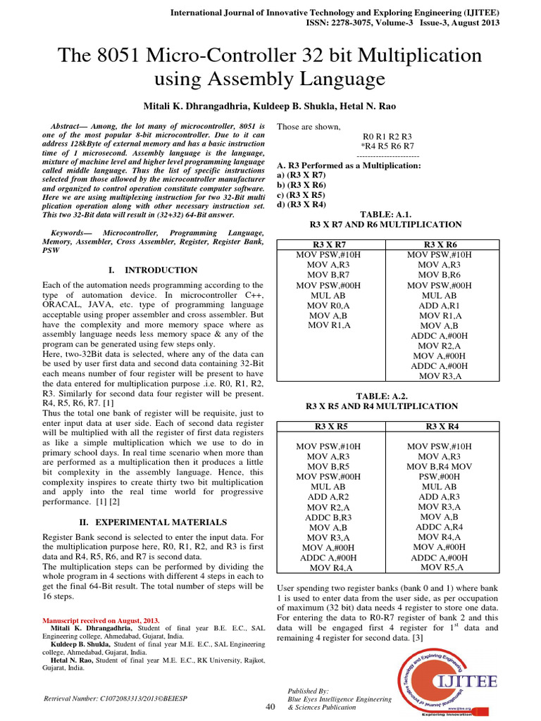 The 8051 Micro Controller 32 Bit Multipl | PDF