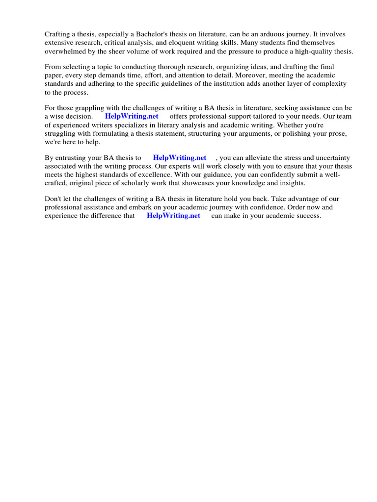 Ba Thesis Literature | PDF | Corporate Social Responsibility | Thesis