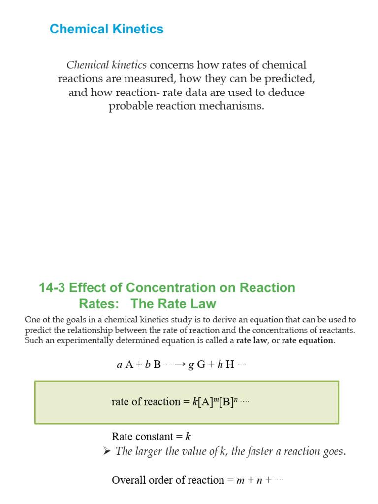 Chemical Kinetics Summary | PDF | Reaction Rate | Chemical Kinetics