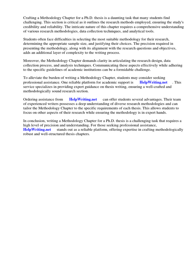 How to Write Methodology Chapter in Phd Thesis | PDF | Methodology ...