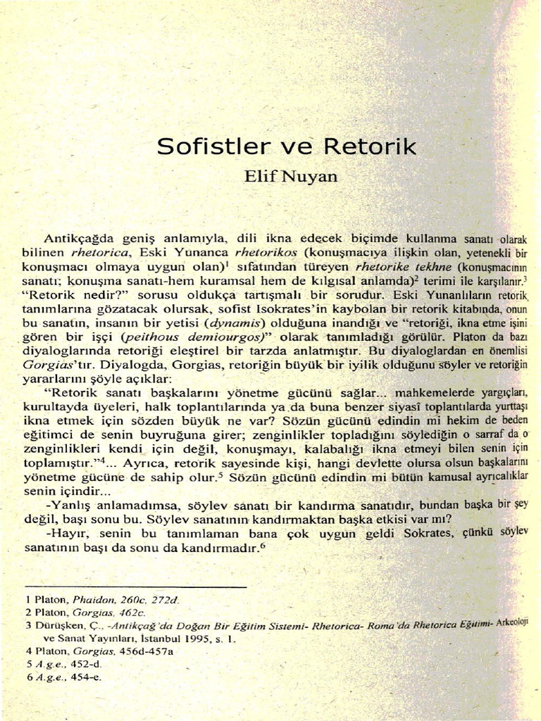 Sofistler Ve Retorik | PDF