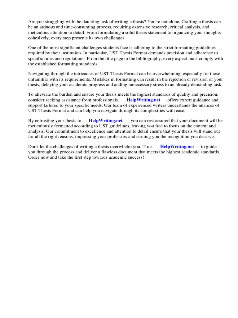 Ust Thesis Format | PDF