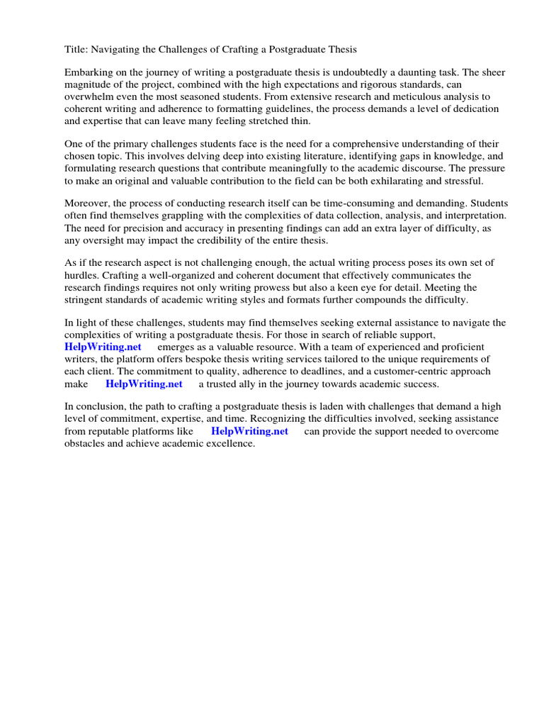 How to Write a Postgraduate Thesis | PDF | Thesis | Brand