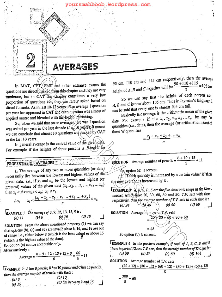 Averages-Quantum Cat | PDF