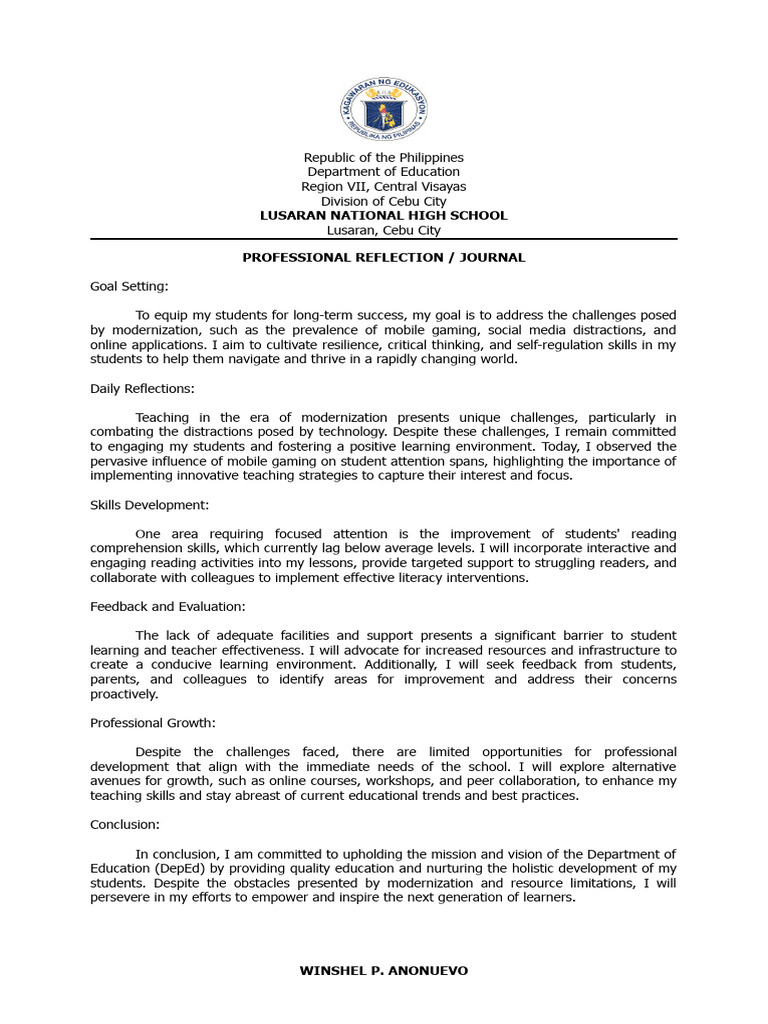 Obj. 13 Reflection Journal | PDF | Educational Technology | Learning