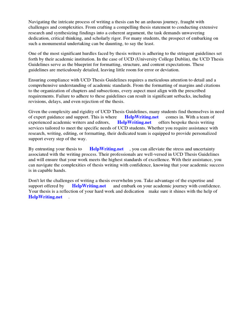 Ucd Thesis Guidelines | PDF | Thesis | Hedge Fund