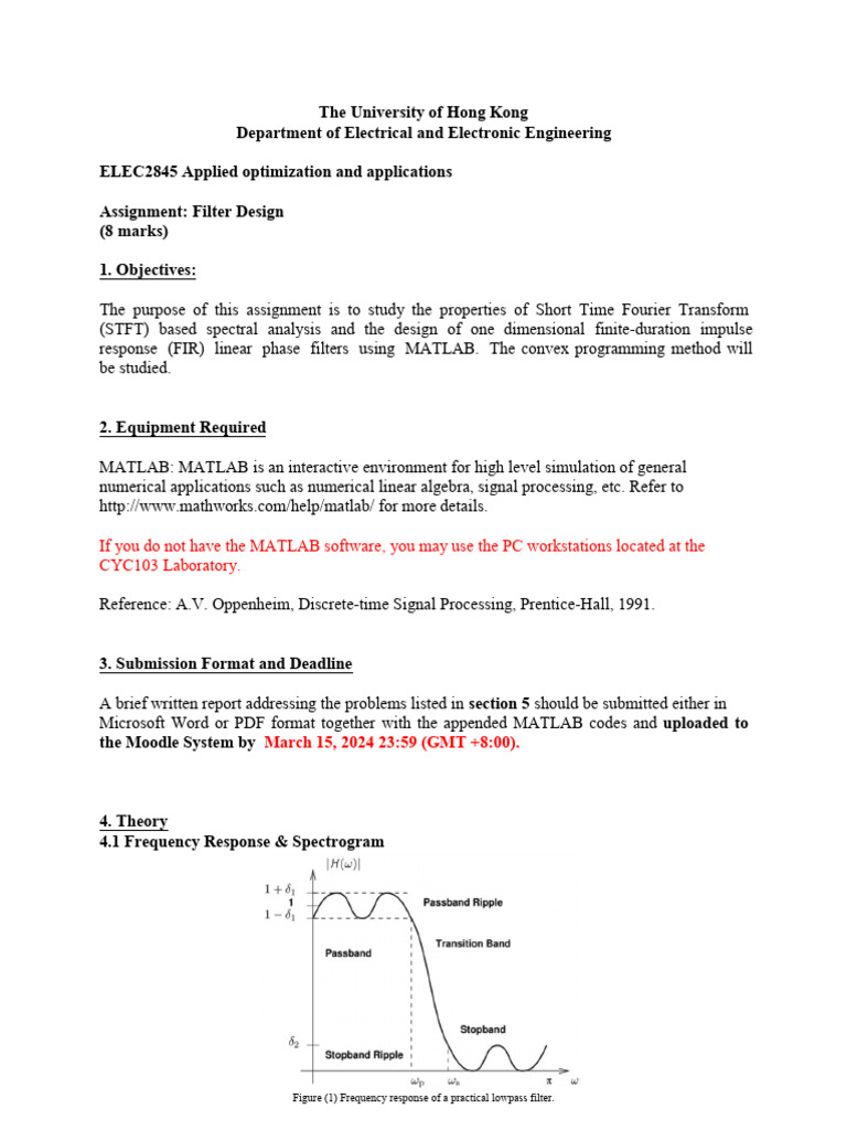 Lab1 Filter Design 2024 | PDF | Matlab | Digital Signal Processing