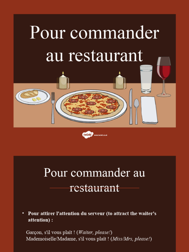 Commande et addition au restaurant | PDF | Livres de cuisine ...