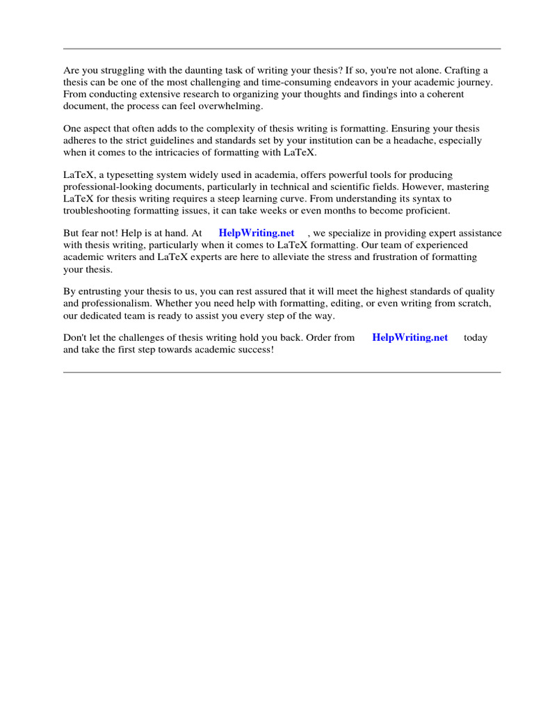 Latex For Thesis Writing | PDF